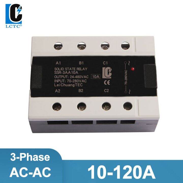 LC 3 Phase SSR 10AA 25AA 40AA 60AA 80AA 100AA 120AA 70-280V Control 24-480V AC Three Phase Solid ...