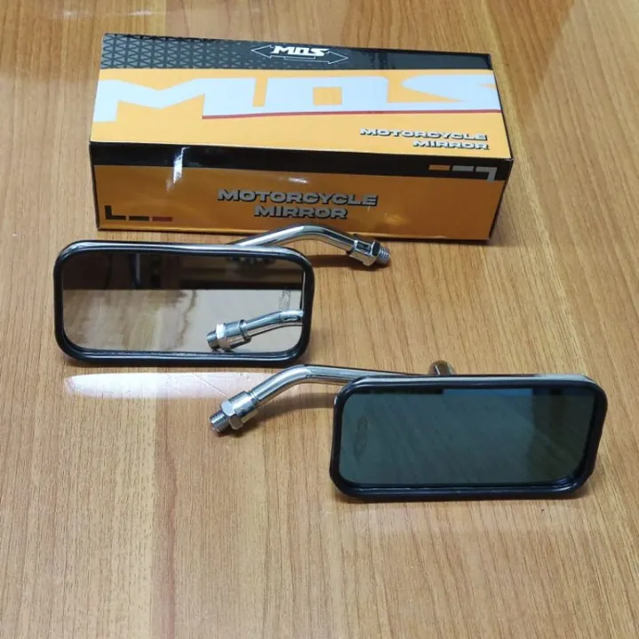 Spion Retro Kotak MOS Chrome Kaca Biru dan Putih Clic Drat Honda ...