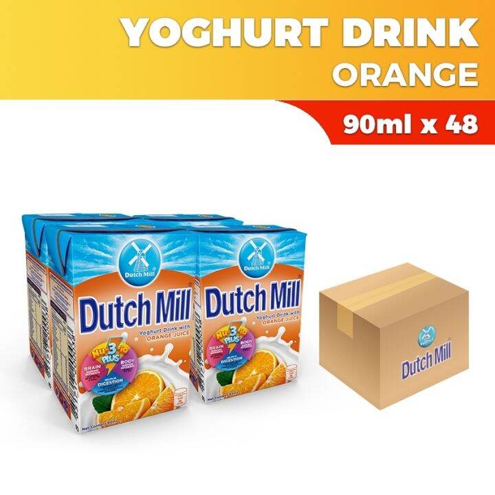 Dutch Mill Yoghurt Drink Orange Juice 90ml x 48 | Lazada PH