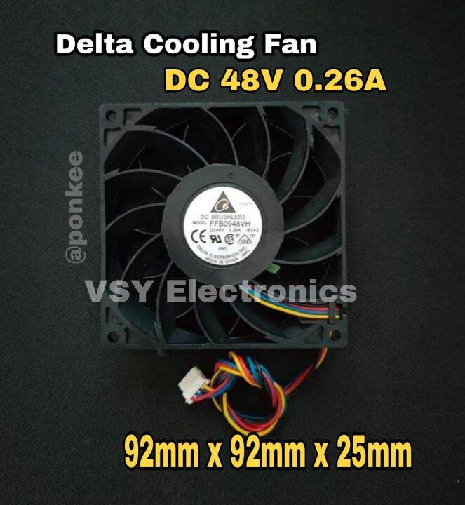 Original Delta Cooling Fan DC 48V 0.26A 92mm x 92mm x 25mm Blower ...