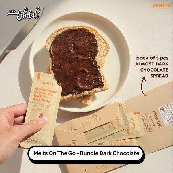 Bundle 5 Pack Melts On The Go Almost Dark Chocolate Spread 20gr - Selai ...