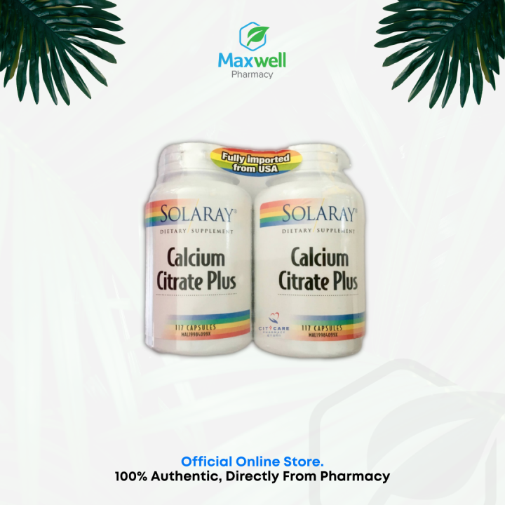 Solaray Calcium Citrate Plus 2x117's | Lazada