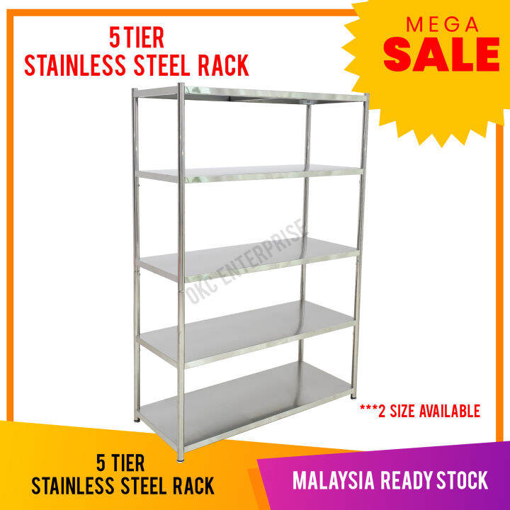 5 Tier Stainless Steel Rack / 5 Layer Stainless Steel Rack / Kitchen ...