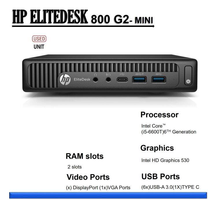 HP Micro PC 800 G2 Mini Intel Core i5-6600T @ 2.7GHz Windows 10PRO | Lazada