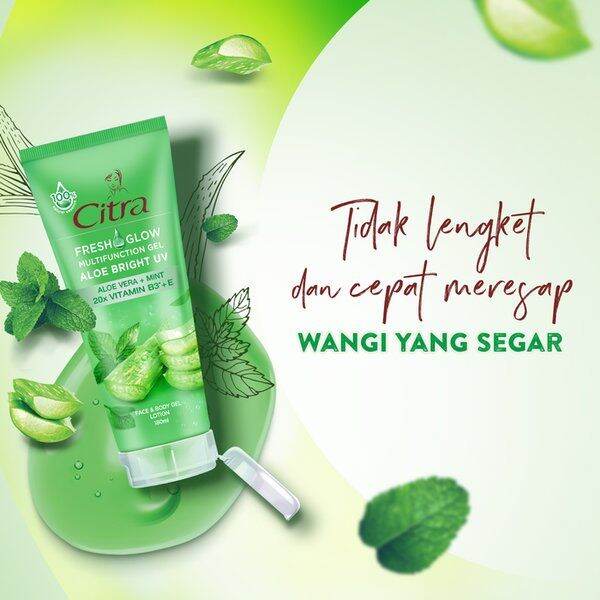 [ CITRA ] Fresh Glow Multifunction Gel Aloe Vera kemasan 180ml | Lazada ...