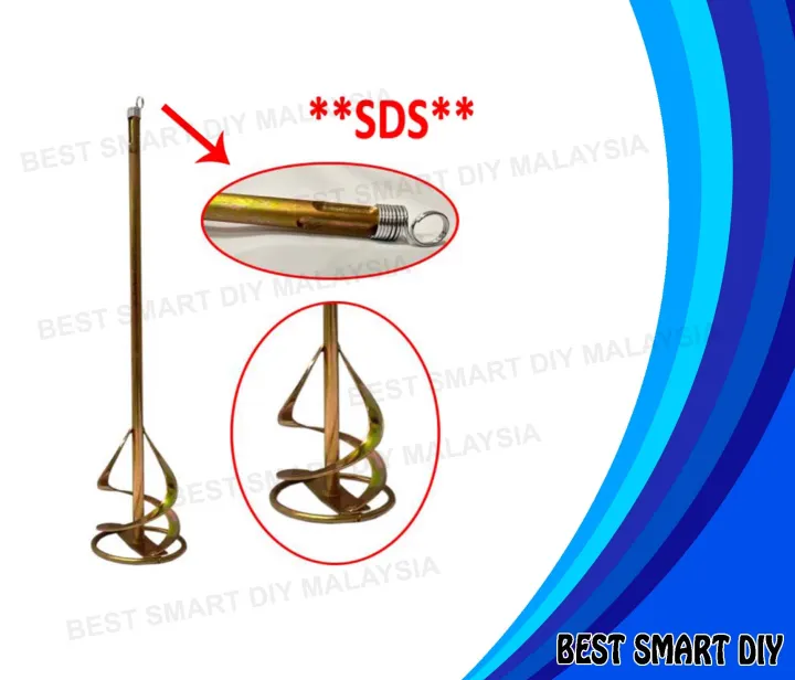 (SDS) Paint mixer 80mm X 400mm X 10mm HEAVY DUTY CEMENT PAINT PLASTER ...