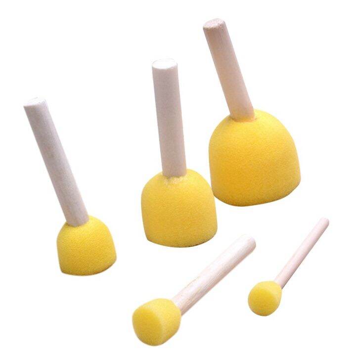 5pcs Assorted Round Paint Foam Sponge Brush Set Painting Tools Stippler ...