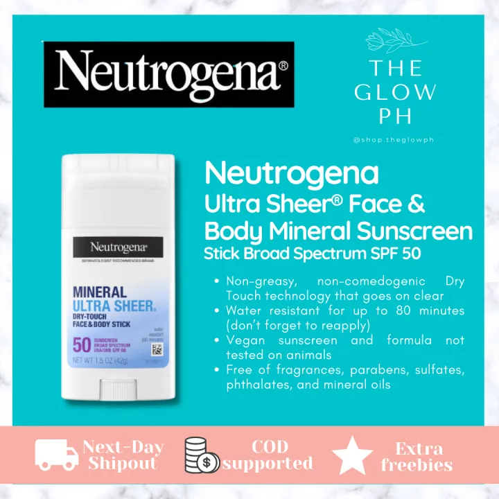 [AUTHENTIC] NEUTROGENA Ultra Sheer® Face & Body Mineral Sunscreen Stick ...