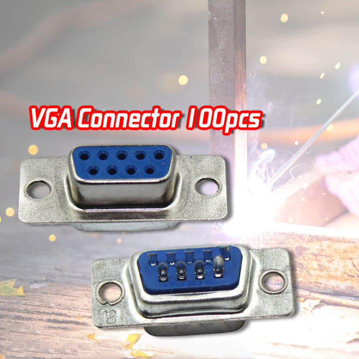 100PCS RS232 DB9 Serial VGA 9 Pin Female 2 Rows Solder Type Plug D-SUB ...