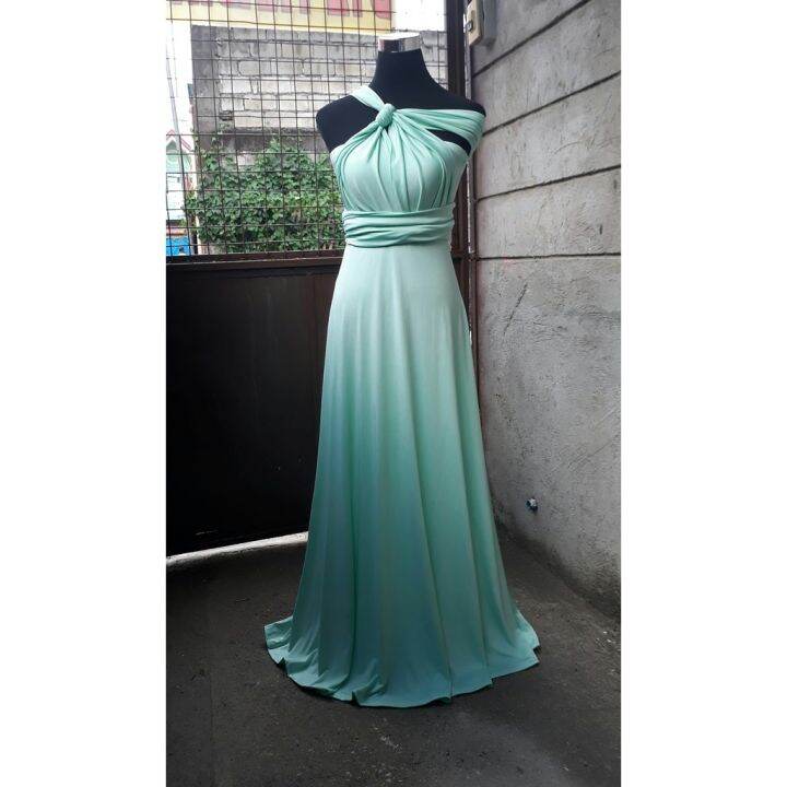 Infinity Maxi Dress mint green WITH TUBE FLOOR LENGTH beautiful | Lazada PH