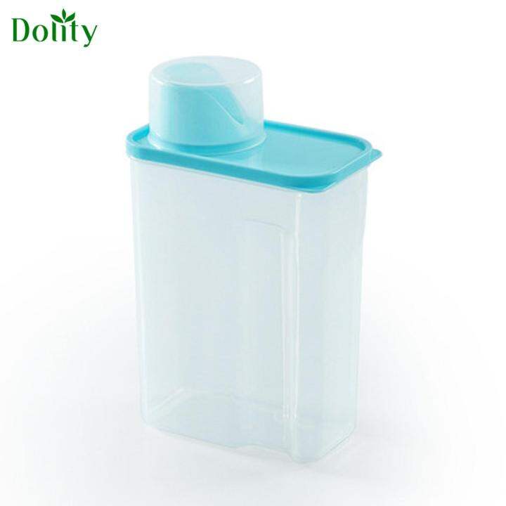 Dolity Washing Powder Containers Clear Laundry Powder Storage Box for ...