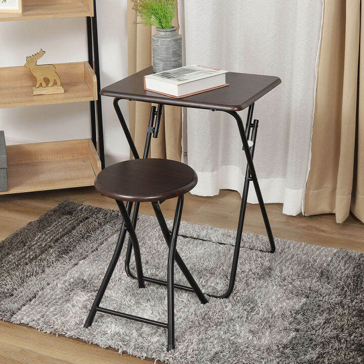 HomeBase FURDINI Ghế xếp gỗ khung thép W30xD30XH44.5C màu nâu đậm | Lazada.vn