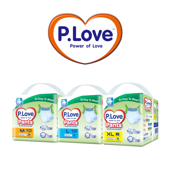 P.Love Adult Pants Diapers XL8 / M10 / L10 x 12 Packs | Lazada