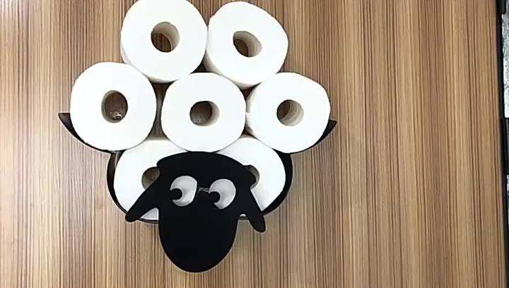 Sheep Toilet Paper Roll Holder Bathroom Wall Mounted Loo Rolls Storage ...