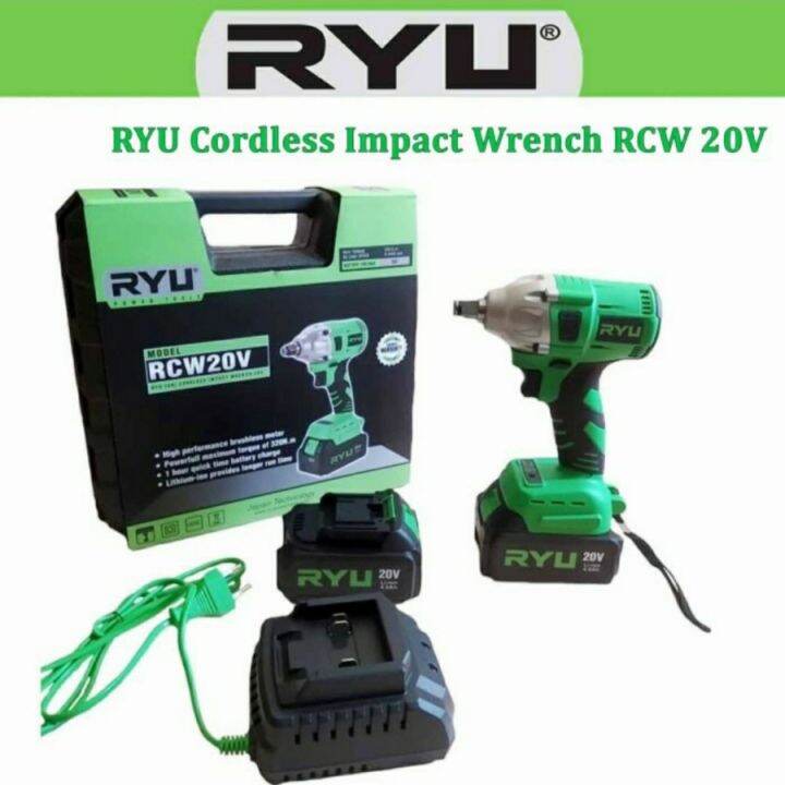 MESIN CORDLESS IMPACT WRENCH RCW 20 VOLT RYU/ALAT PEMBUKA BAUT RYU 20V ...