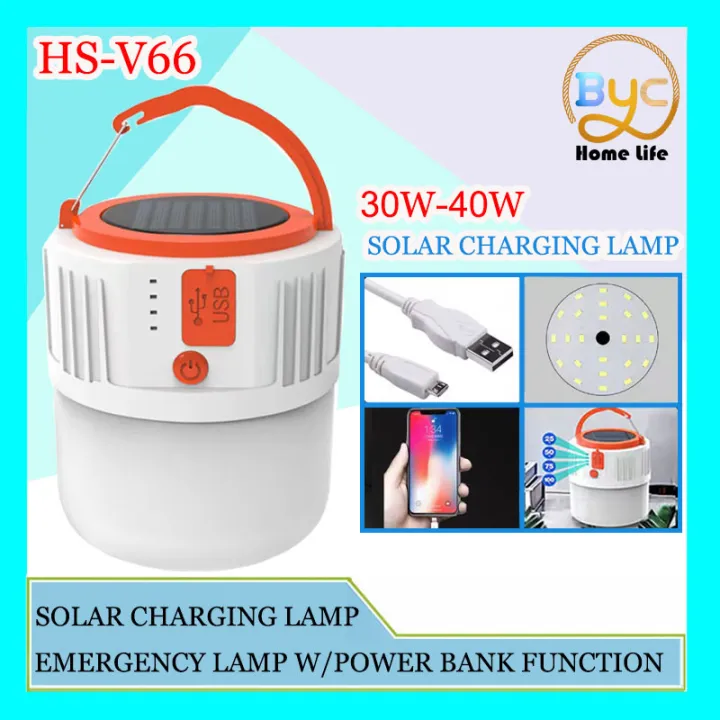 BYC Rechargeable LED Solar Bulb Charging Lamp Weatherproof USB Solar Charging Can Use as ...