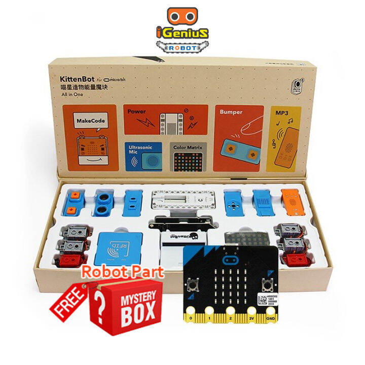 microbit ไมโครบิต iGenius Robot Power Brick 10 In 1 Electronics Kit with microbit v2 Stem Robot ...