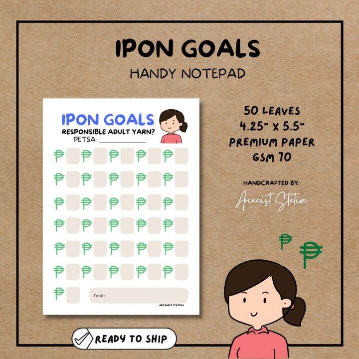 Ipon Goals - Savings Tracker Financial Notepad Planner | Lazada PH