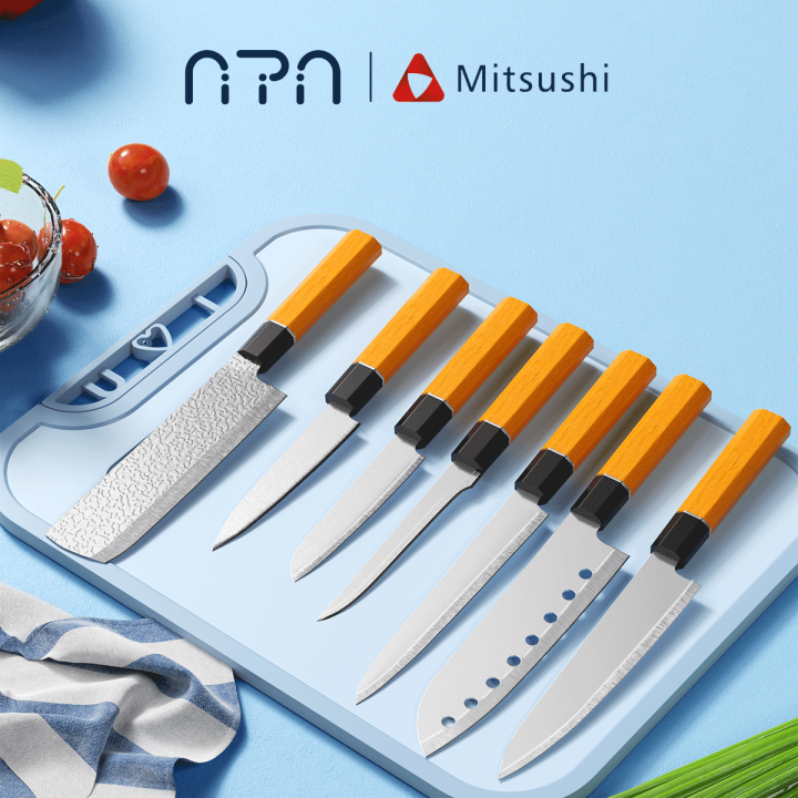 Nipiin By Mitsushi 7PCS Octagonal Handle Stainless Steel Japanese Style ...