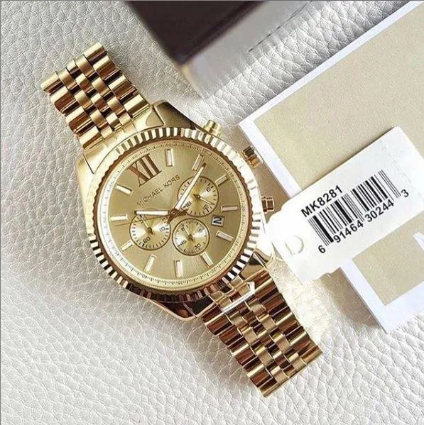 MK8281 - Michael Kors Lexington Chronograph Champagne Dial Men's Watch ...