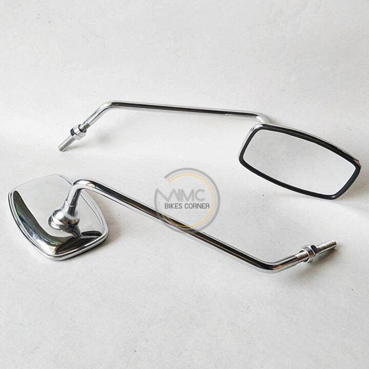 คู่ : ซ้าย+ขวา กระจกมองข้าง กระจกมองหลัง เกลียว 8mm สำหรับ HONDA C100 C102 C105 (H-MR-0005 ...