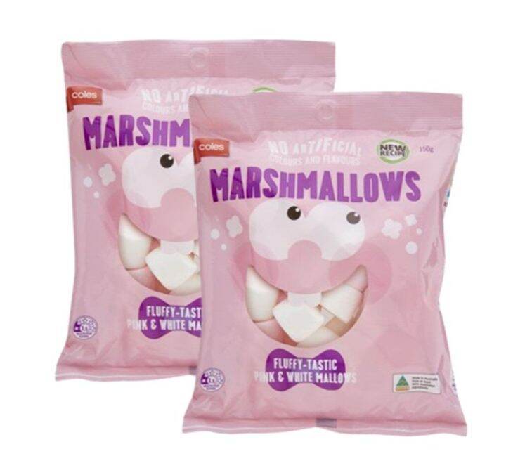 Coles Marshmallows โคลส์ ขนมมาร์ชแมลโลว 150g. (แพคคู่) | Lazada.co.th