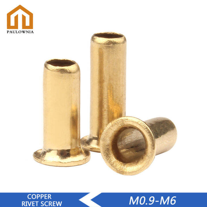 M0.9 M1.3 M1.5 M1.7 M2 M2.3 M2.5 Brass Eyelet Rivet Nut Copper Hollow ...