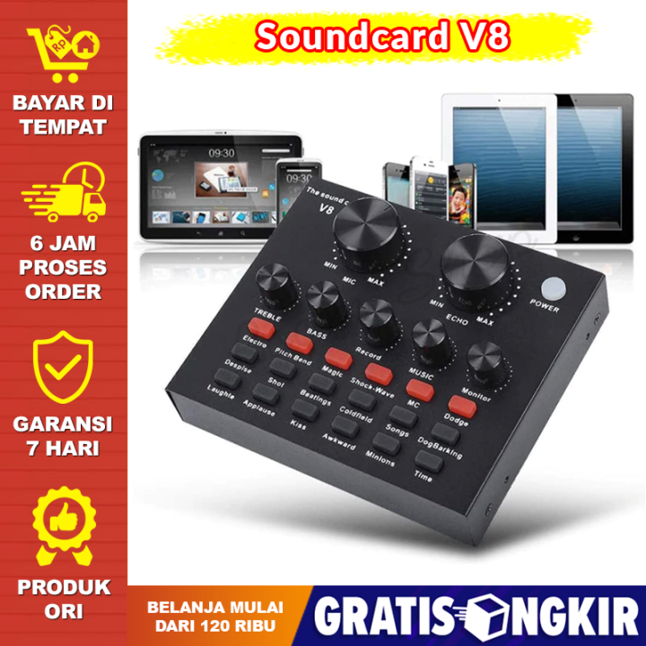 Soundcart V8 Soundcard Recording Plus Lengkap Sound Card Usb Murah USB ...