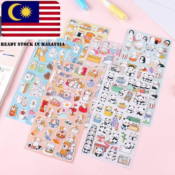 Cute Cartoon Animals Series Deco Stickers Sheet DIY Decorations Journal ...