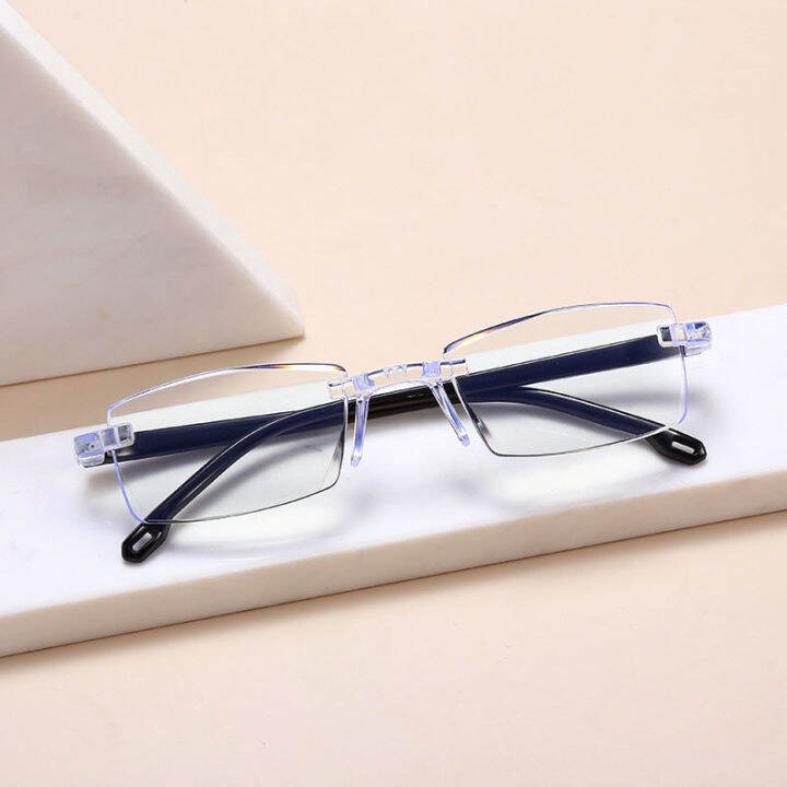 Intelligent Zoom Anti-blue Light Reading Glasses Borderless Progressive ...