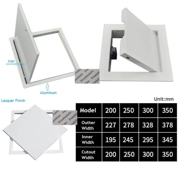 Lacqure Square 8" 10" 12" 15" Metal Plumbing Access Panel Ceiling Wall ...