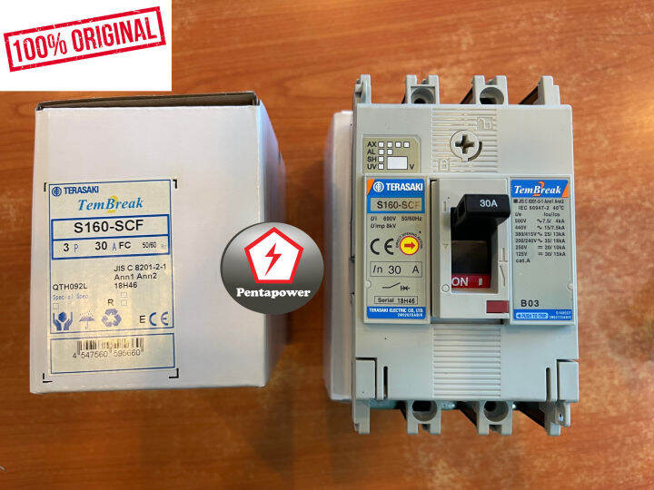 TERASAKI MCCB S160SCF 30A 25KA 3POLE S160-SCF | Lazada