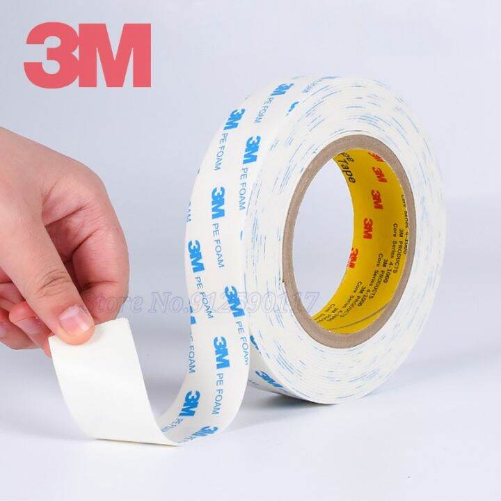 3Meters/Roll 3M Strong Mounting Tape Double Sided Sticker PE Foam Pad Adhesive Tape White ...