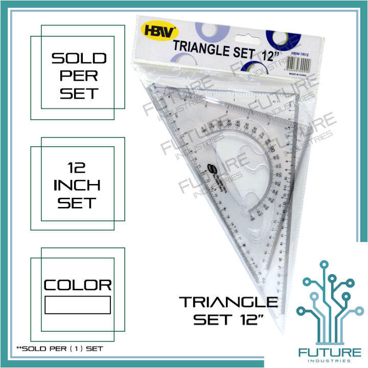 Transparent Triangle Plastic Ruler Scale Set Clear Architectural ...