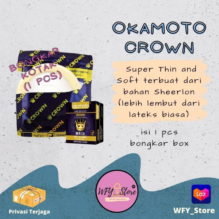Kondom Okamoto Crown (1 sachet - bongkar box) | Lazada Indonesia