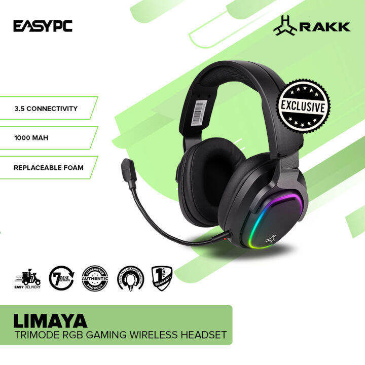EasyPC | RAKK LIMAYA Trimode RGB Gaming Wireless Headset Detachable ...