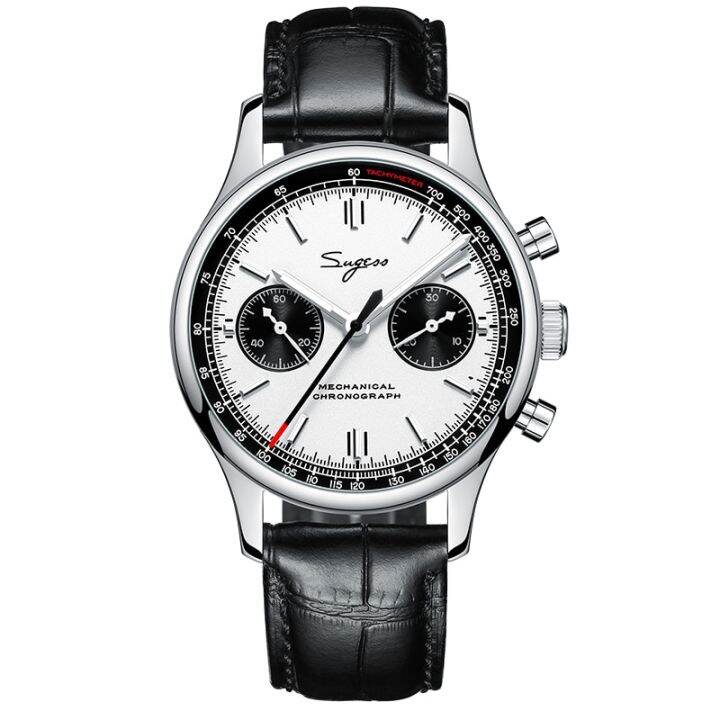Sugess Panda Chronograph Mechanical Mens Watch Seagull Movement st1901 ...