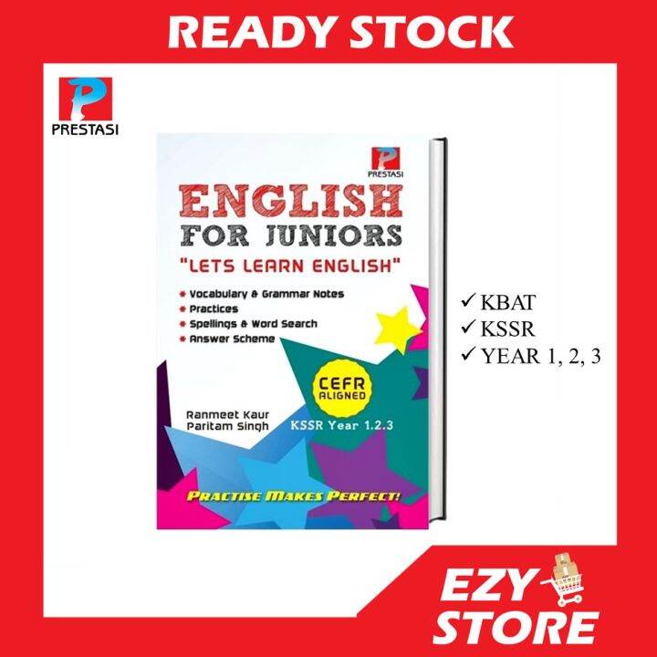 EZYSTORE Lets Learn English Vocabulary & Grammar Reference And Exercise Book For Juniors KBAT ...