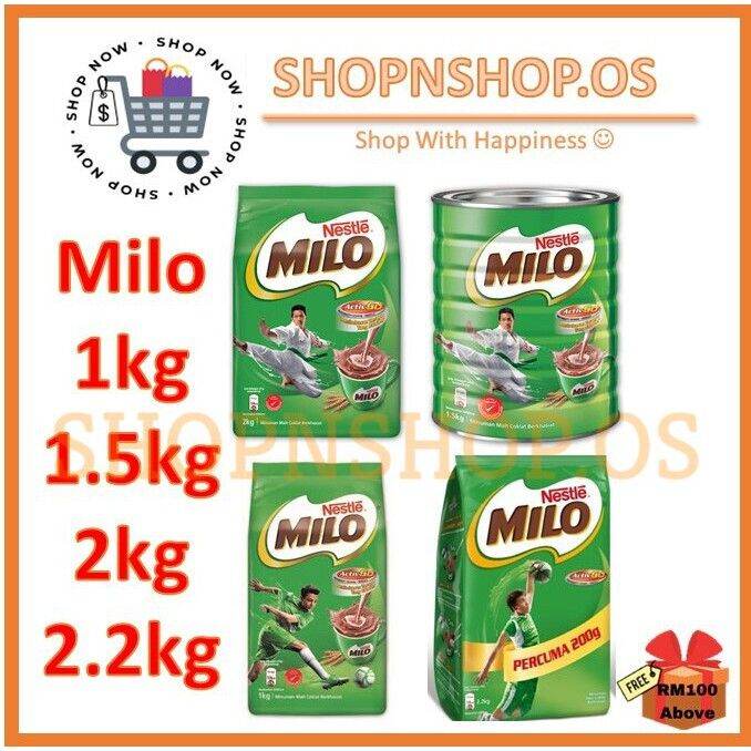 NESTLE MILO Activ-Go Chocolate Malt Powder 1kg / 1.5kg / 2kg / 2.2kg ...