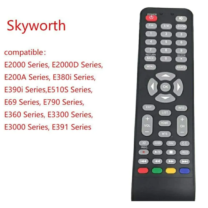 Skyworth Old Design Smart TV Remote For E2000, E2000D, E200A, E380i ...
