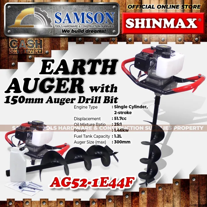 SHINMAX Japan 1.46kw 2-Stroke Earth Auger / Earth Drill with 150mm ...