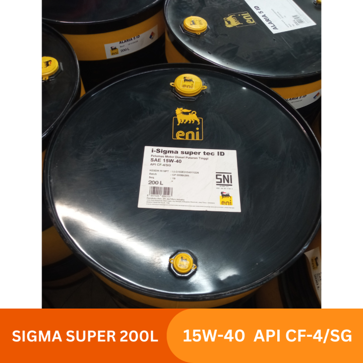 OIL ENI I-SIGMA SUPER TEC ID 15W40 API CF-4/SG. 200L | Lazada Indonesia