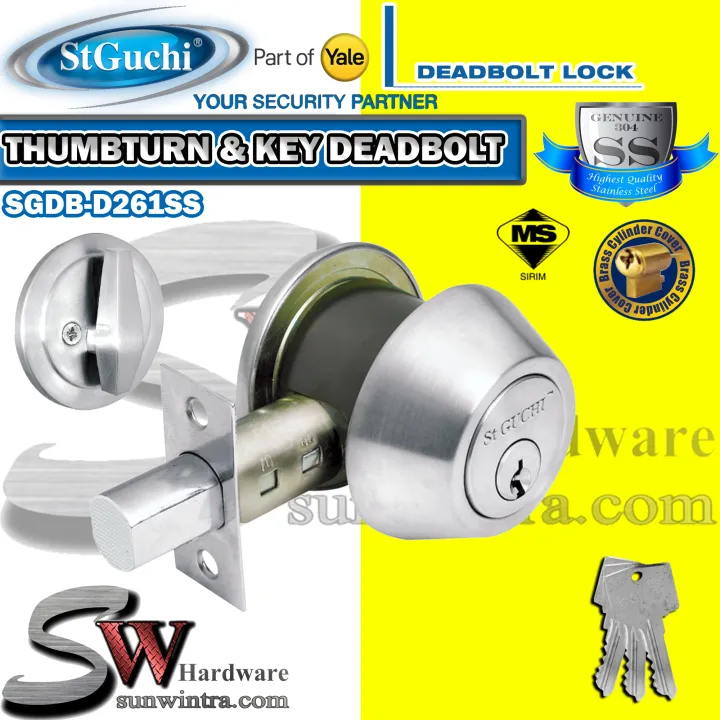 ST GUCHI SGDB-D261SS / SGDB-D291AC Thumbturn & Key DEADBOLT LOCK ...