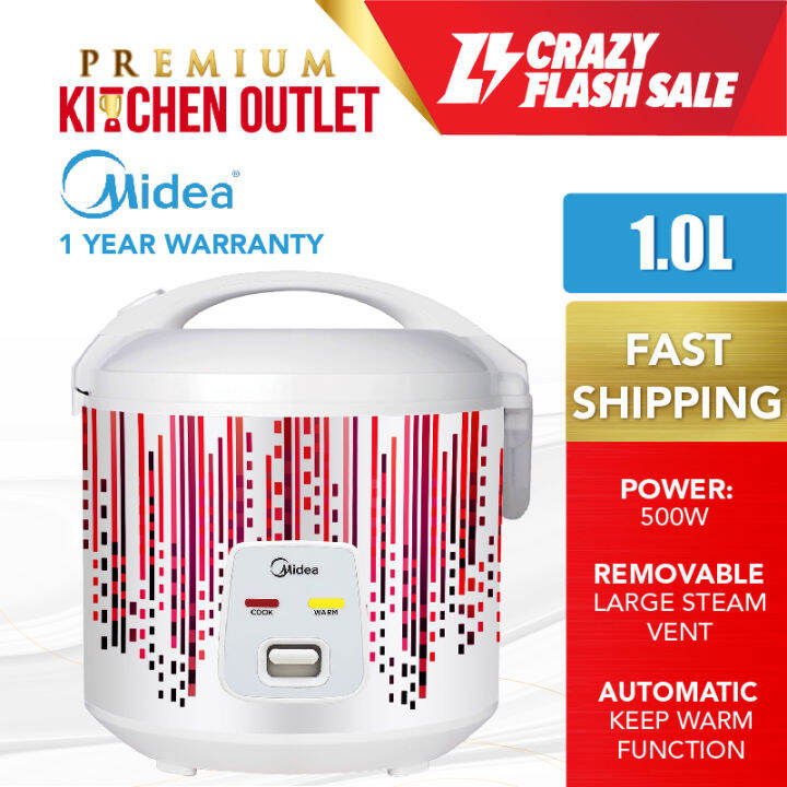 Midea 1.0L Jar Rice Cooker MR-CM1021 | Periuk Nasi | Lazada