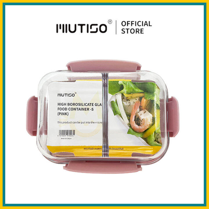 Miutiso High Borosilicate Glass Food Storage Container Meal-Prep Two ...