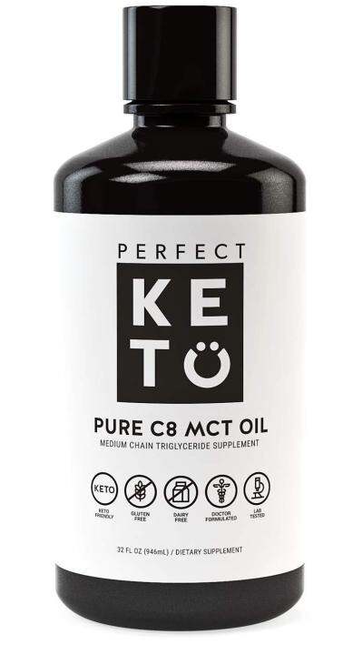 Perfect Keto Rapid Energy Pure C8 MCT Oil: Ketogenic Coconut Oil Supplement 100% Pure C8 MCT Oil ...