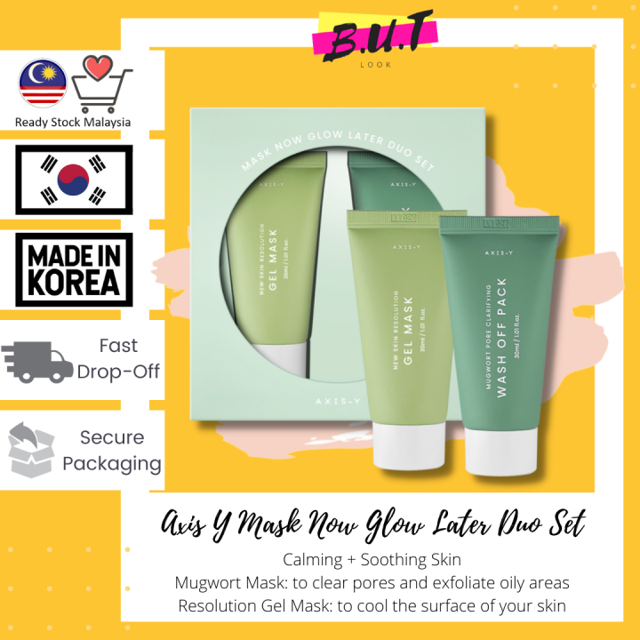 Axis-Y Mask Now Glow Later Duo Set - Mugwort Pore Wash Off Pack & New ...