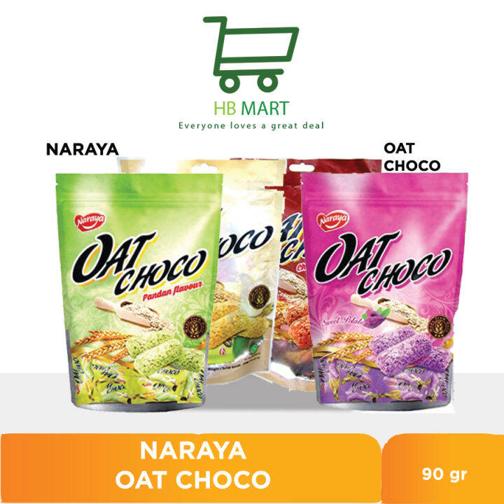 NARAYA OAT CHOCO 90g-100g - PANDAN / ORI / CHOCOLATE / SWEET POTATO | Lazada Indonesia