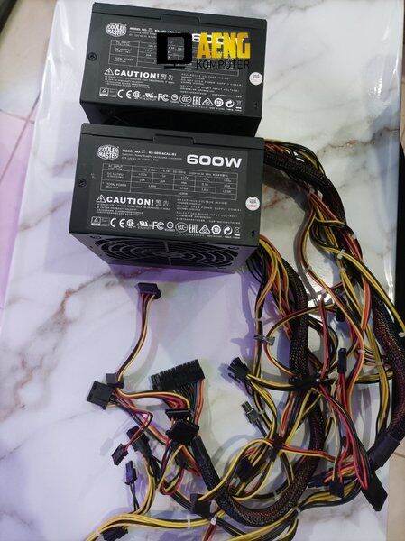 Power Supply PSU Power Suplay PC Merk COOLER MASTER 600 Watt Kabel ...