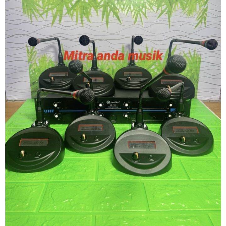 mic microphone wireless uhf meja desktop mimbar rapat soundbest sb7008 ...